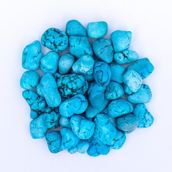 Tree Of Life Gems | Office | 4 Lb Tumbled Blue Turquenite Gemstone ...